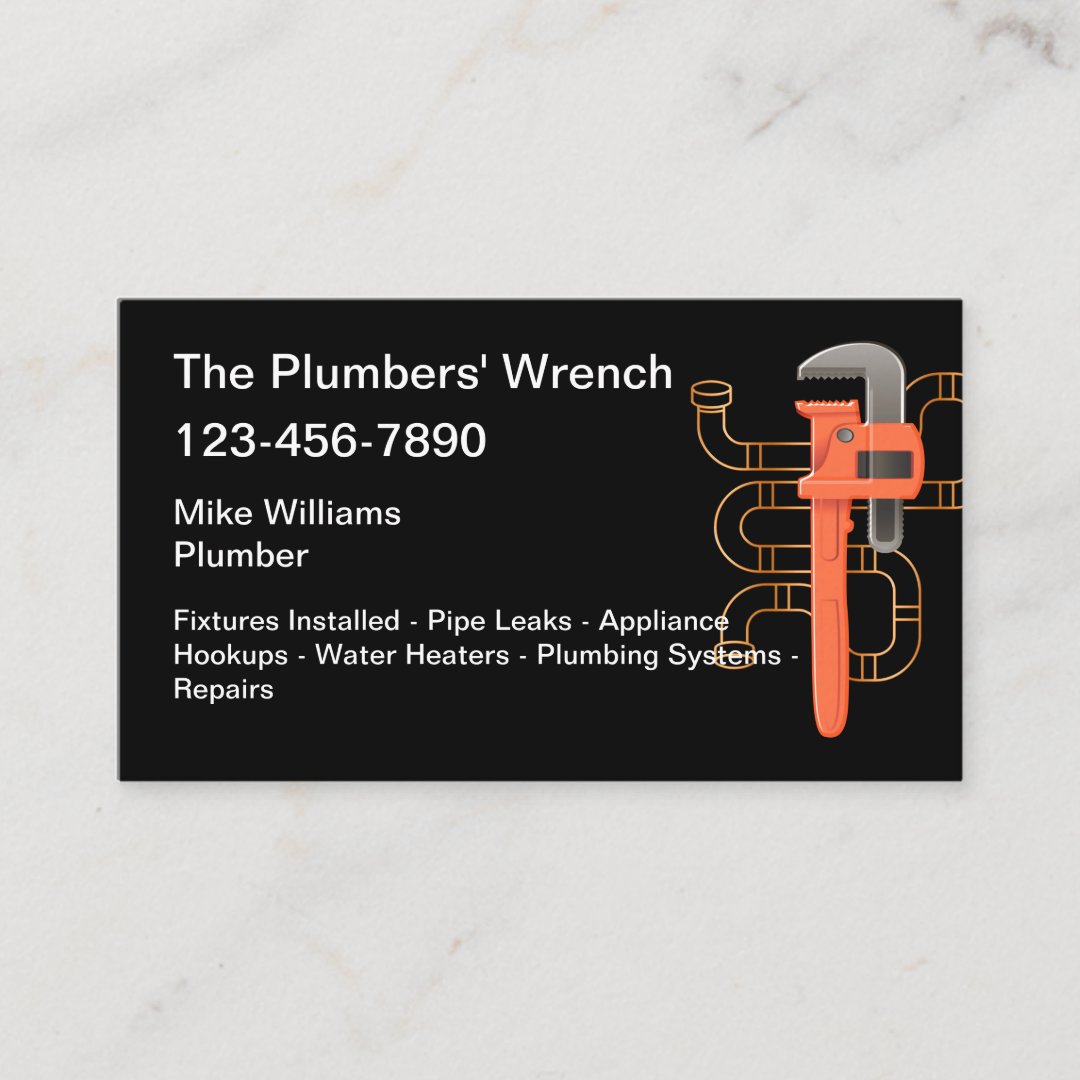 Plumber Business Cards Plumbing Theme | Zazzle