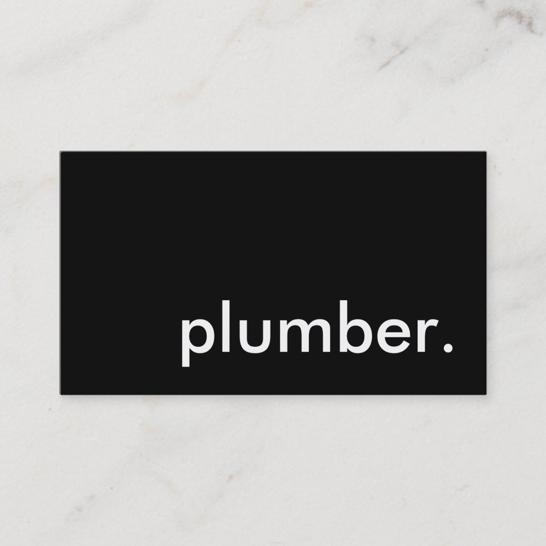 plumber. (color customizable) business card | Zazzle