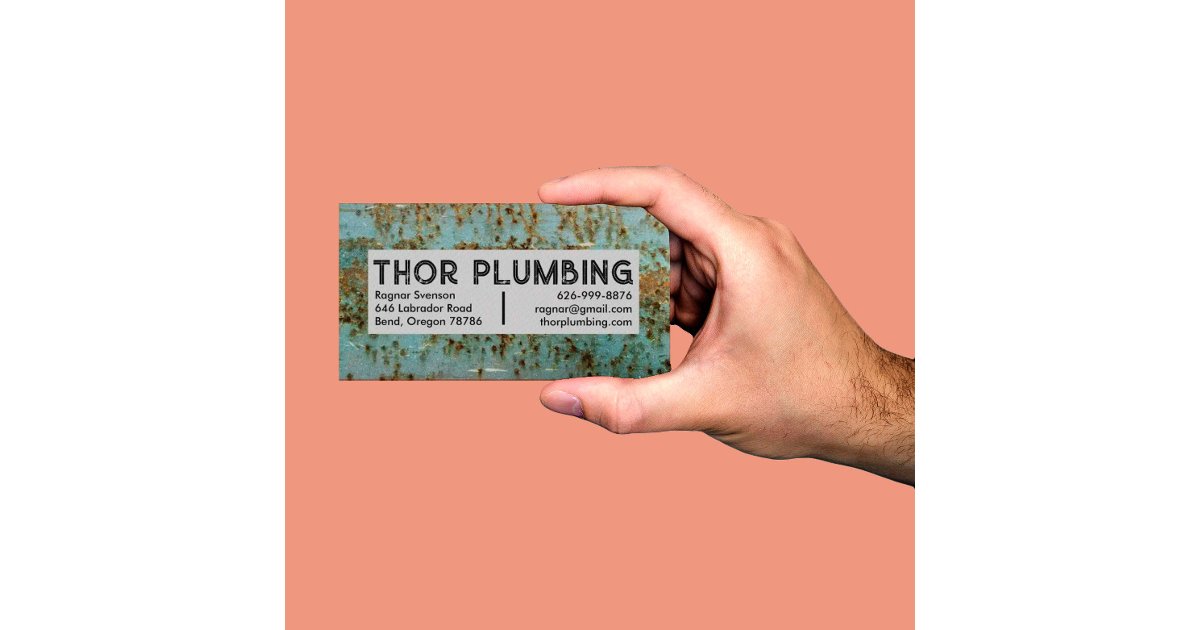 Plumber Contractor Handyman Cool Rustic Texture Business Card | Zazzle