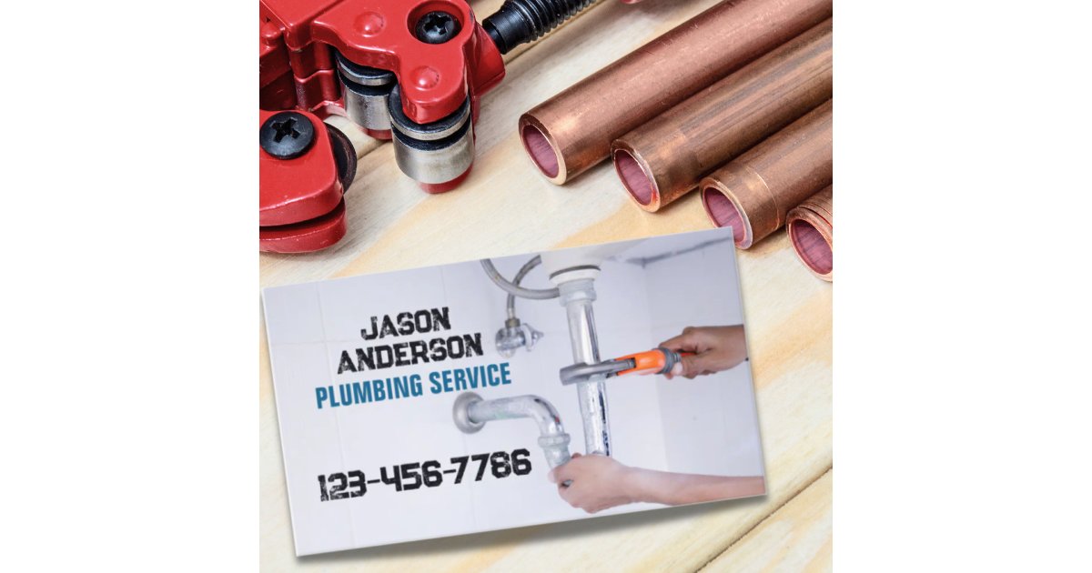 Plumber Faucet Pipe Handyman Pluming Service Business Card | Zazzle