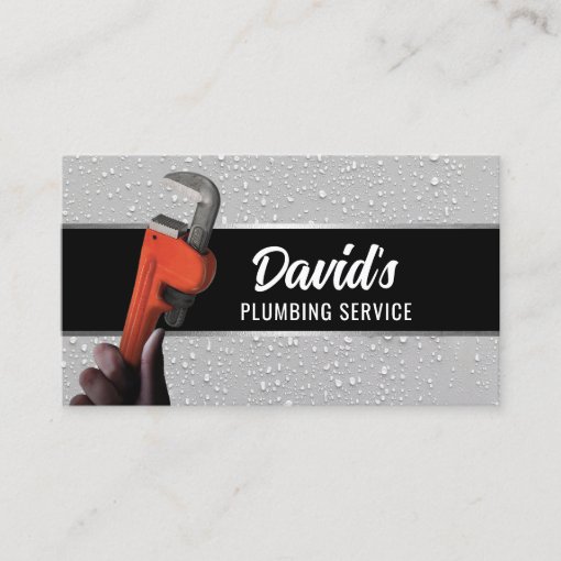 Plumber Pipe Wrench Professional Plumbing Service Business Card | Zazzle