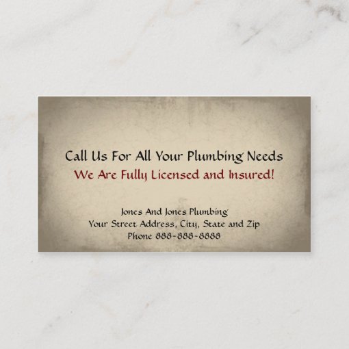 Plumber Plumbing Business Card | Zazzle