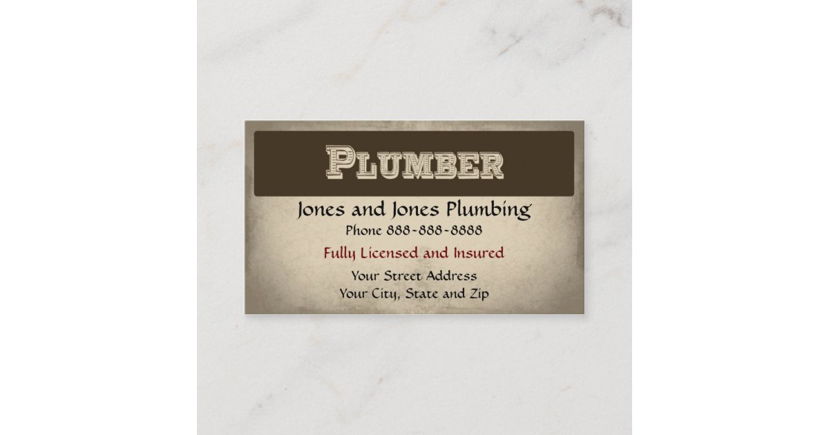 Plumber Plumbing Business Card | Zazzle