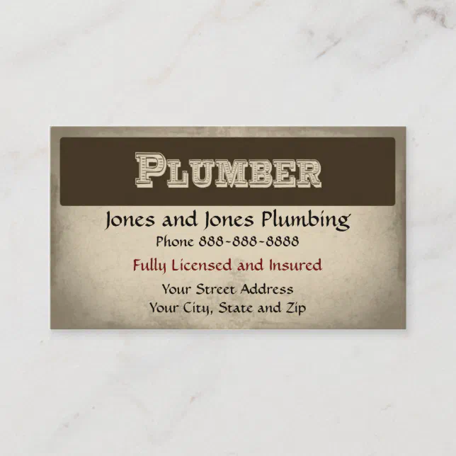 Plumber Plumbing Business Card | Zazzle