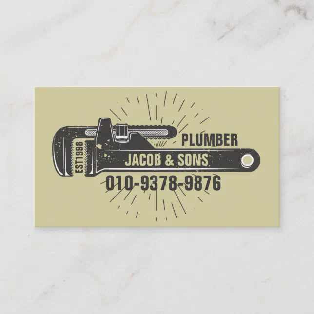 Plumber Plumbing Home Repairs Business Card | Zazzle