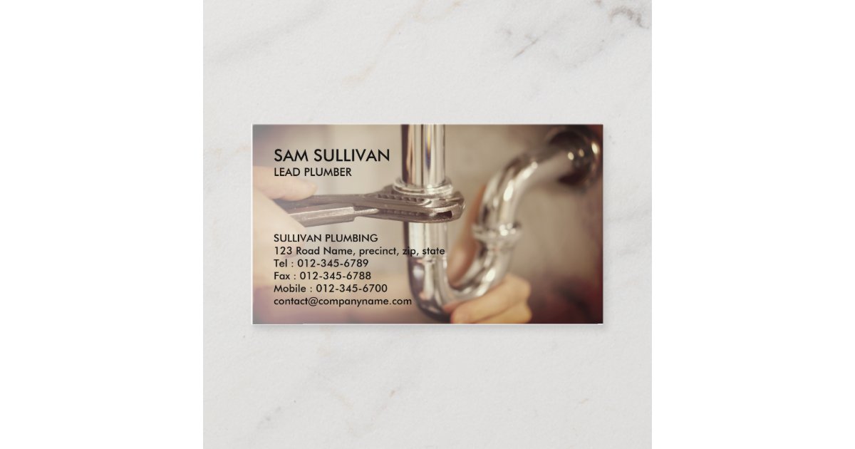 Plumber Plumbing Leaking Pipe Business Card | Zazzle