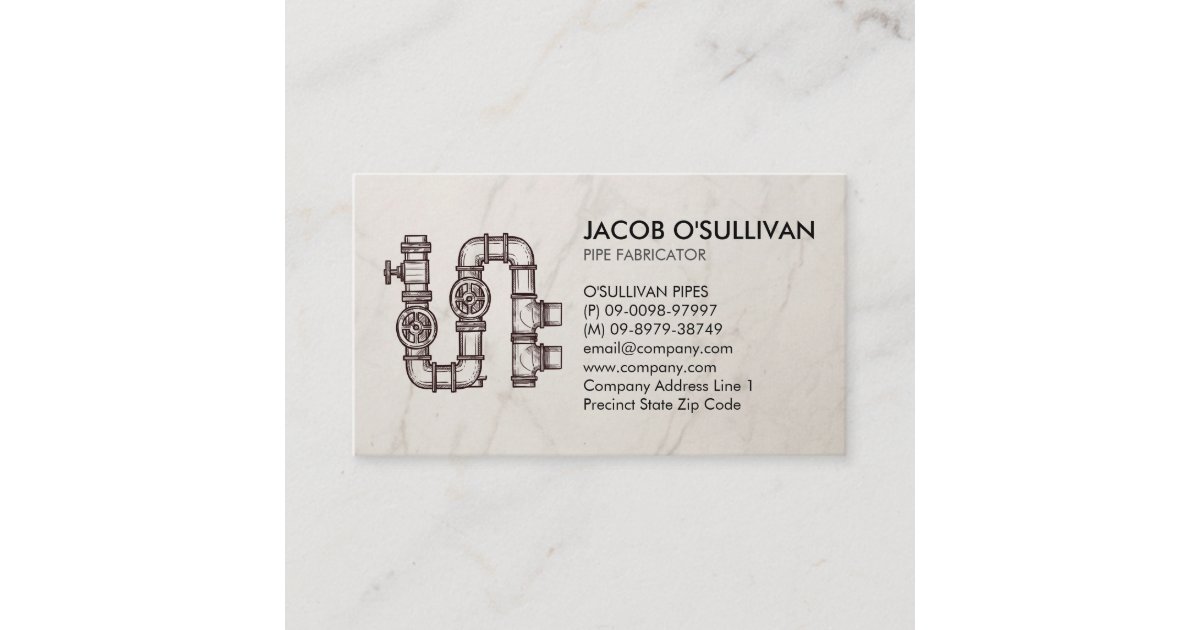Plumber Plumbing Pipe Layer Business Card | Zazzle