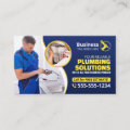 Plumber Plumbing Technician Contractor Blue Gold Business Card | Zazzle