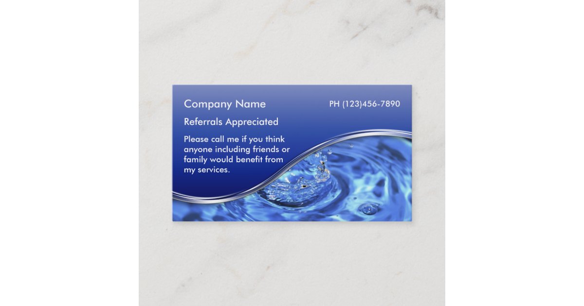 Plumber Referral Business Cards | Zazzle