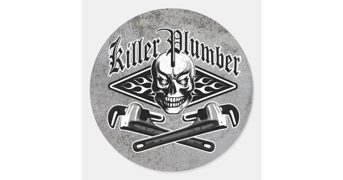 Plumber Skull: Killer Plumber 3.1 Classic Round Sticker | Zazzle