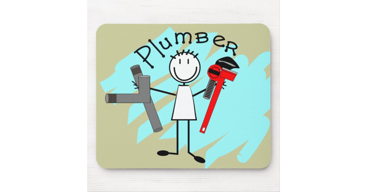 Plumber stick person design mouse pad | Zazzle