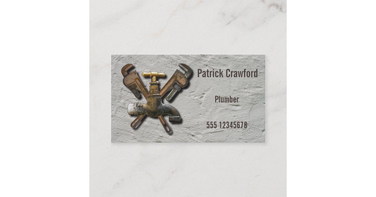 Plumber Water Sewage Drainage Engineer Technician Business Card | Zazzle