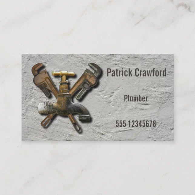 Plumber Water Sewage Drainage Engineer Technician Business Card | Zazzle