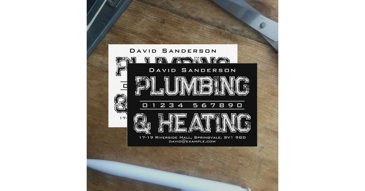 Plumbing and Heating Business Card | Zazzle
