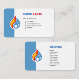 Plumbing and heating. Business card for handyman | Zazzle