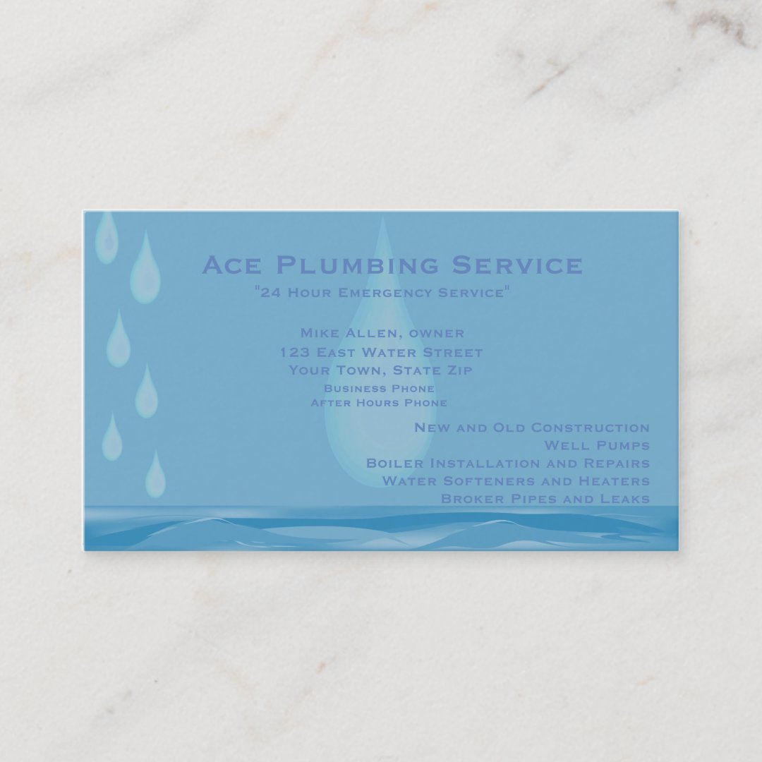 Plumbing and Heating Customizable Business Card | Zazzle