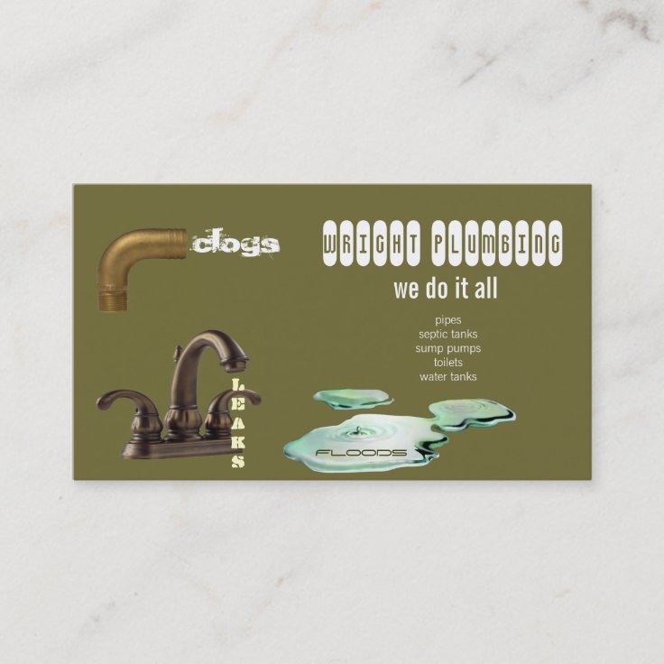plumbing business card | Zazzle