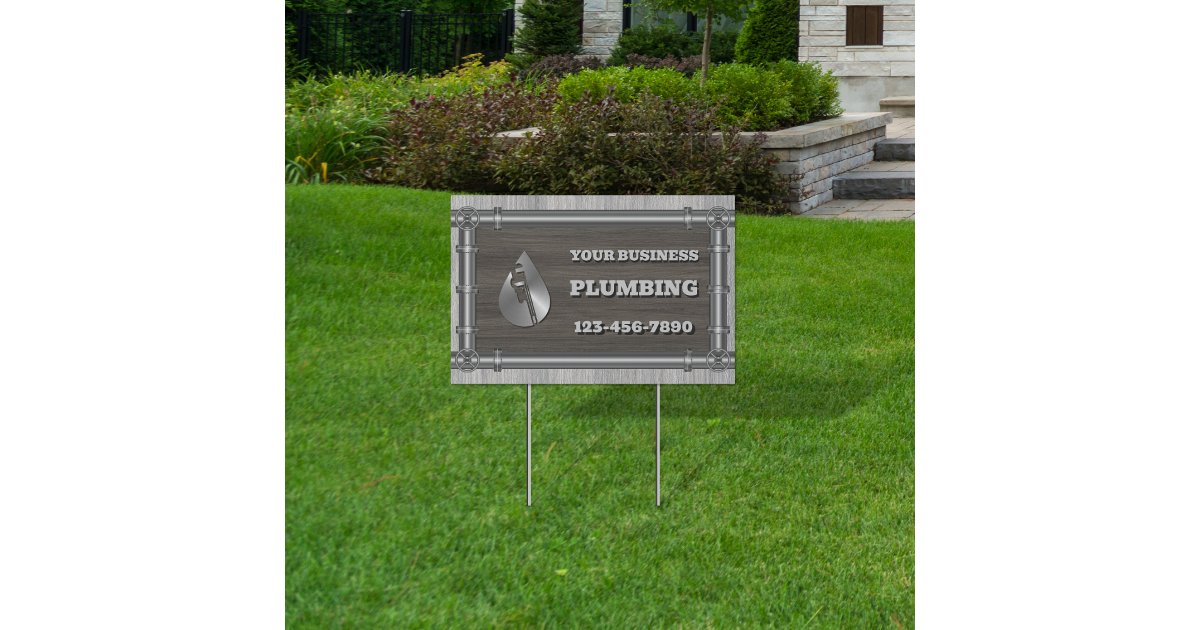 Plumbing Business Job Site Sign | Zazzle