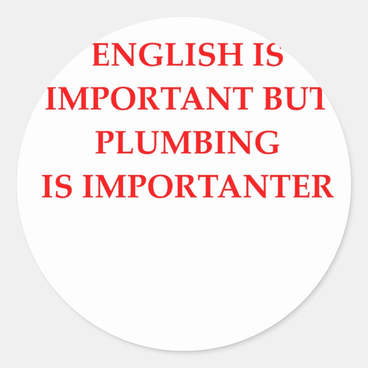 PLUMBING CLASSIC ROUND STICKER | Zazzle