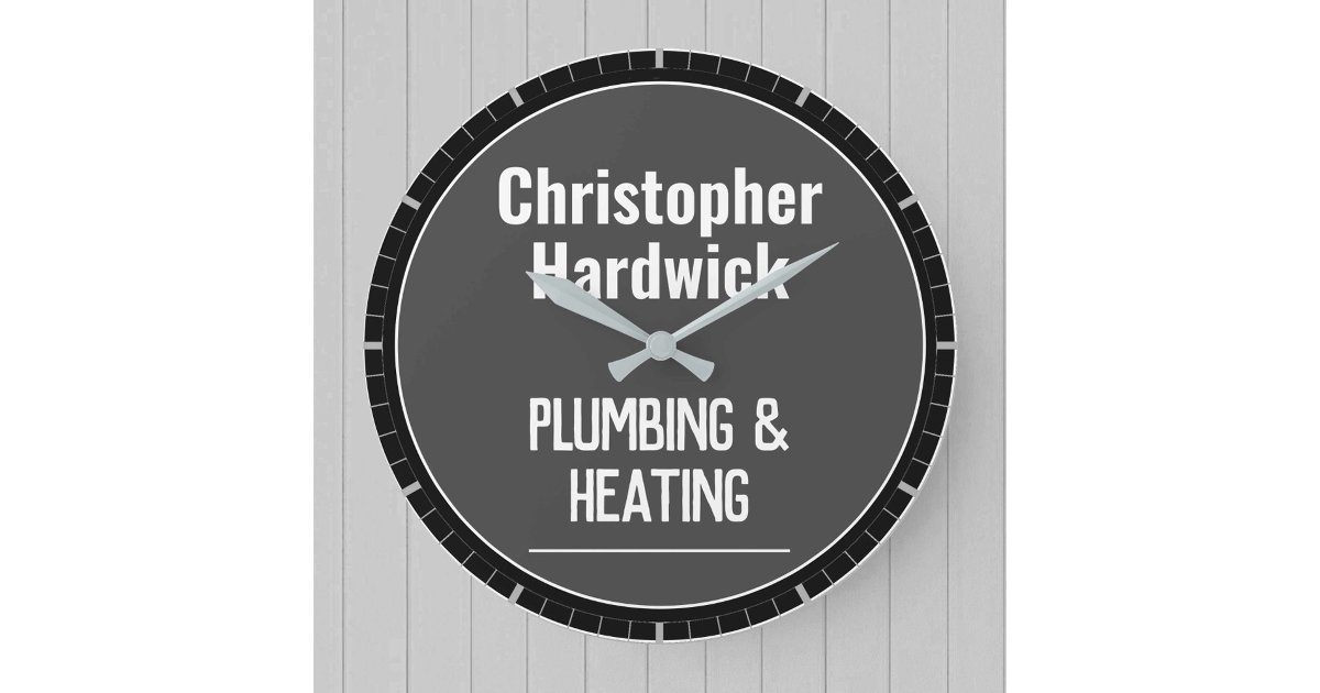 Plumbing & Heating Office Wall Clock | Zazzle
