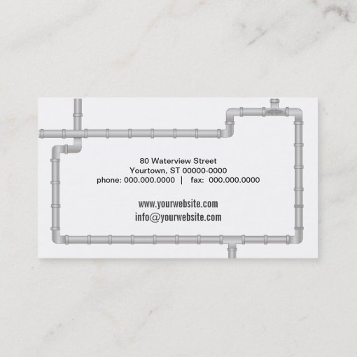 Plumbing Pipes Business Card | Zazzle