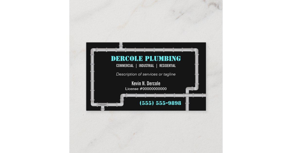 Plumbing Pipes Business Card | Zazzle