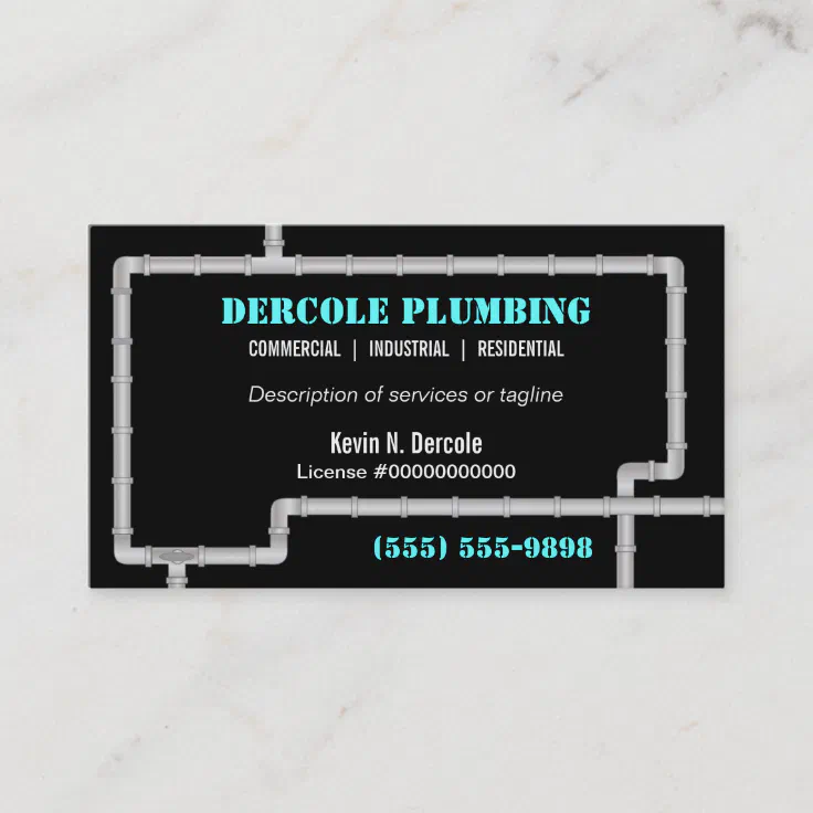 Plumbing Pipes Business Card | Zazzle