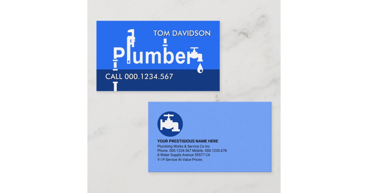 Plumbing Pipes Signage Leaking Water Business Card | Zazzle