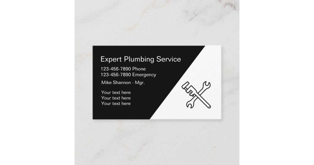 Plumbing Professional Design Business Card | Zazzle