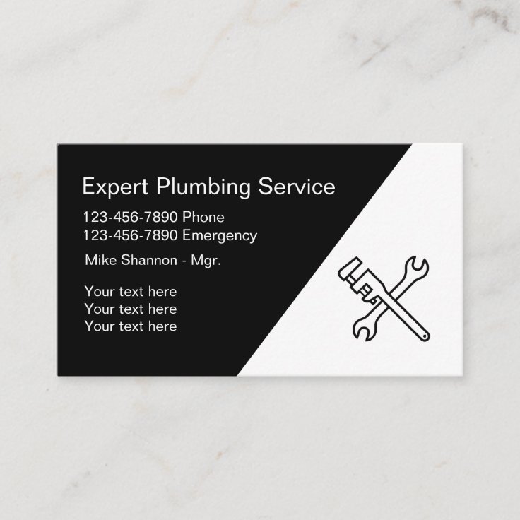 Plumbing Professional Design Business Card | Zazzle