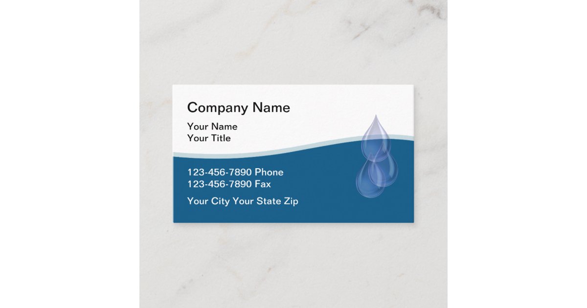 Plumbing Service And Water Filtration Business Card | Zazzle