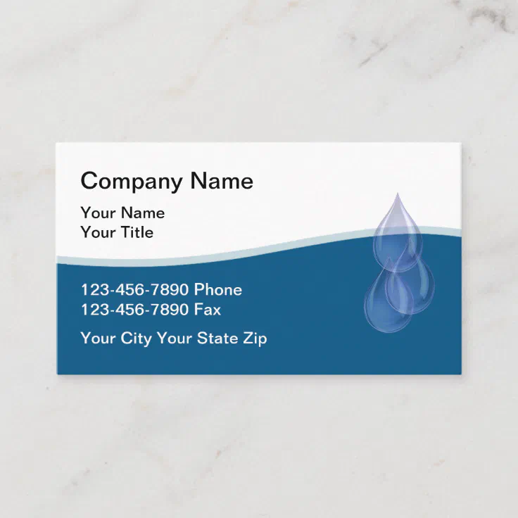 Plumbing Service And Water Filtration Business Card | Zazzle