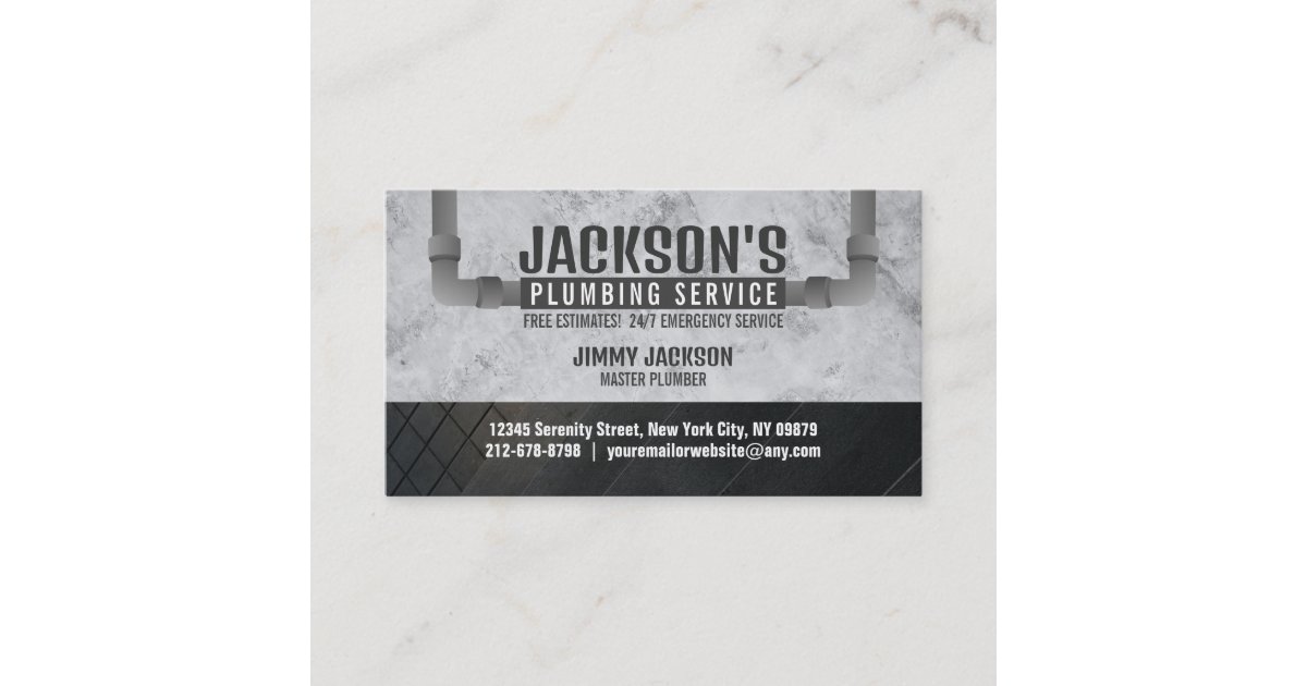 Plumbing Service Business Cards with slogan | Zazzle