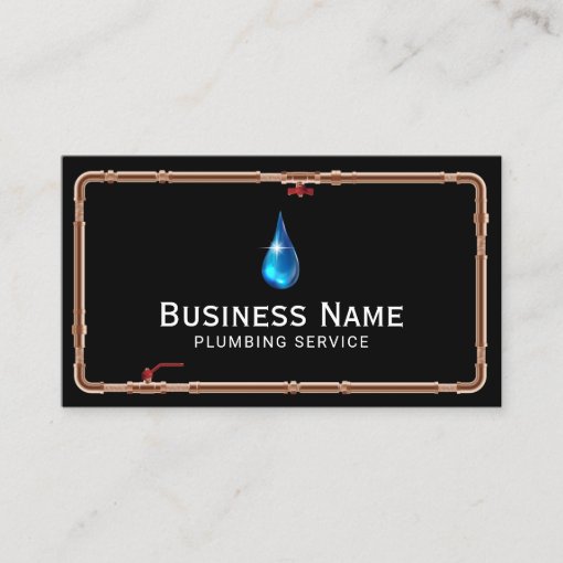 Plumbing Service Professional Pipe Framed Repair Business Card | Zazzle