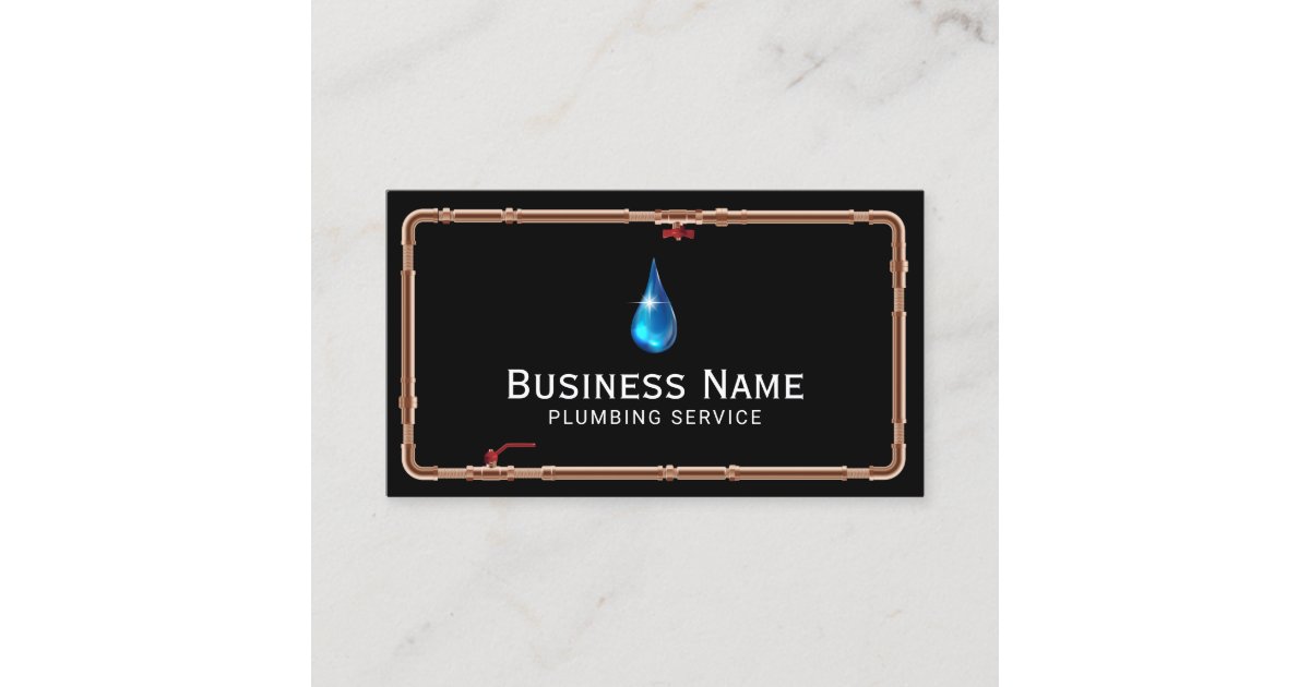 Plumbing Service Professional Pipe Framed Repair Business Card | Zazzle