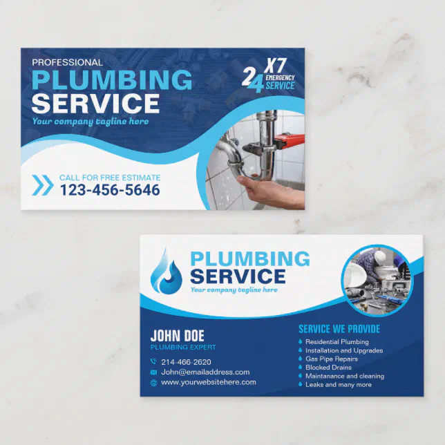 Plumbing services, Plumber, Plumbing and gas, Logo Business Card | Zazzle
