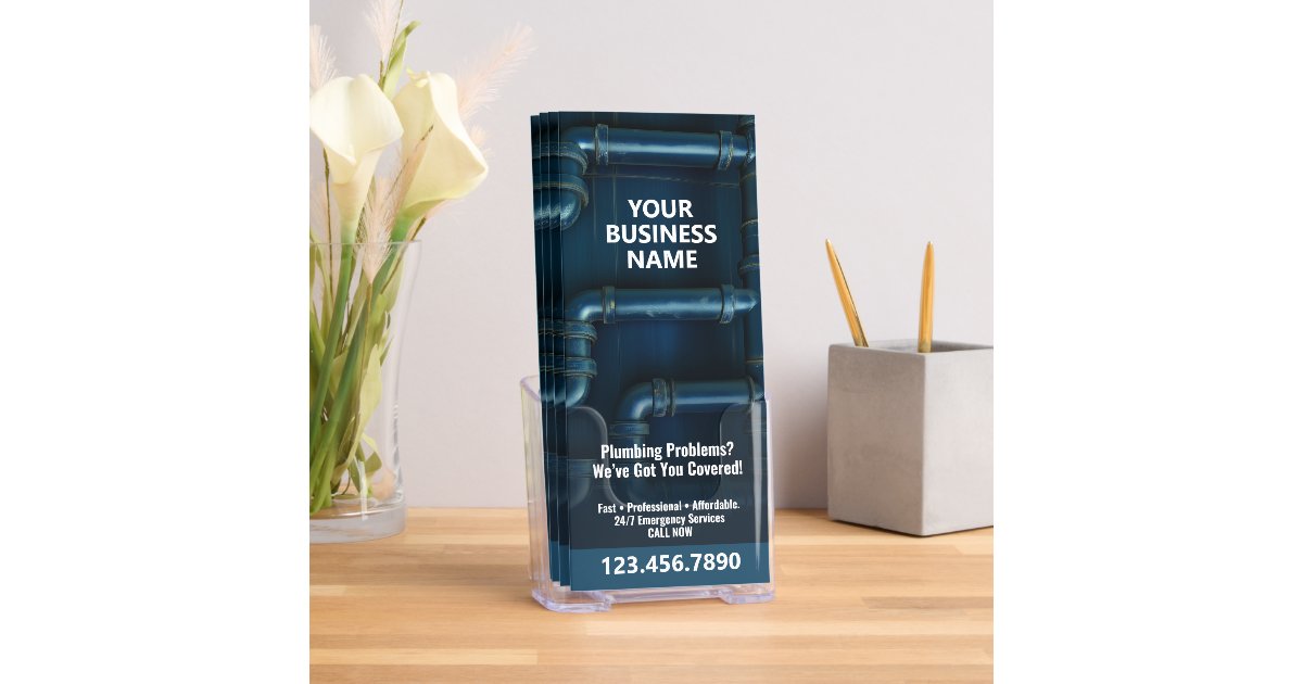 Plumbing Services - Small Business Plumber Modern Brochure | Zazzle