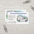 Plumbing Services with Name on Company Van Business Card | Zazzle