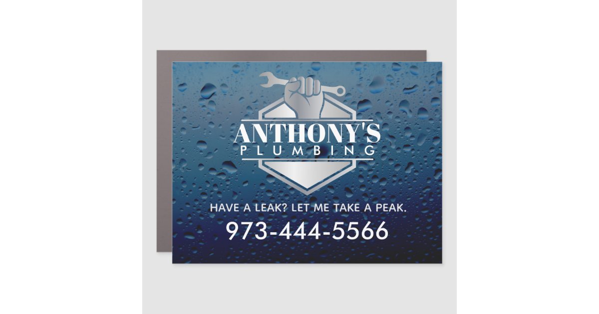 Plumbing Slogans Business Cards Car Magnet | Zazzle