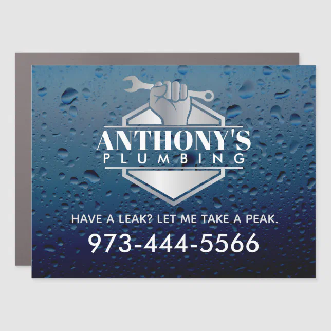 Plumbing Slogans Business Cards Car Magnet | Zazzle