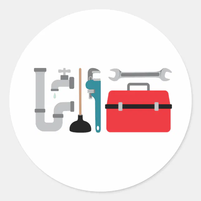 Plumbing Technician Classic Round Sticker | Zazzle