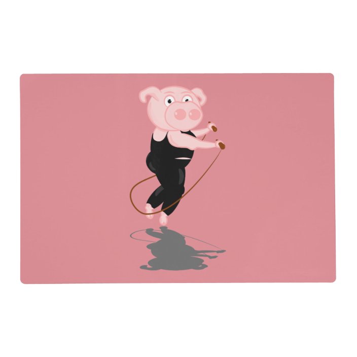 Plump Pig Jumping Rope Placemat | Zazzle.com