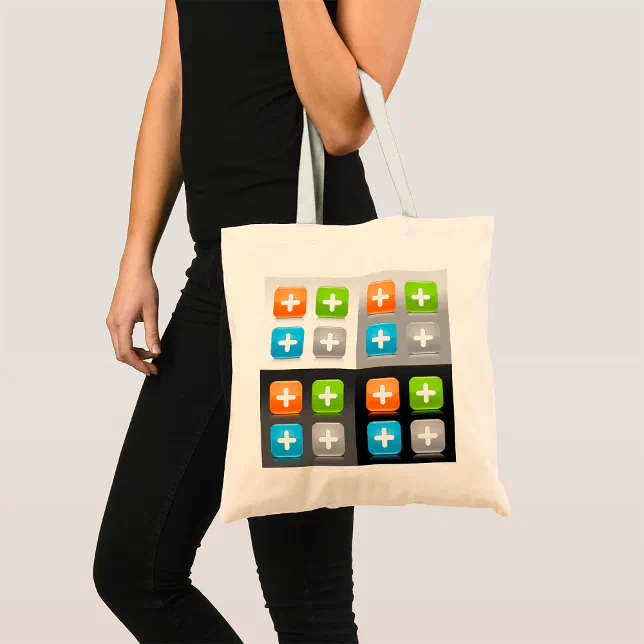 Plus Icons Tote Bag | Zazzle