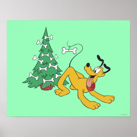 Pluto at Christmas Poster | Zazzle.com