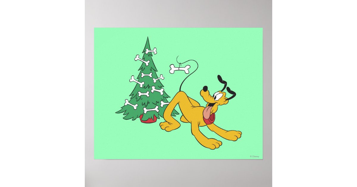 Pluto at Christmas Poster | Zazzle