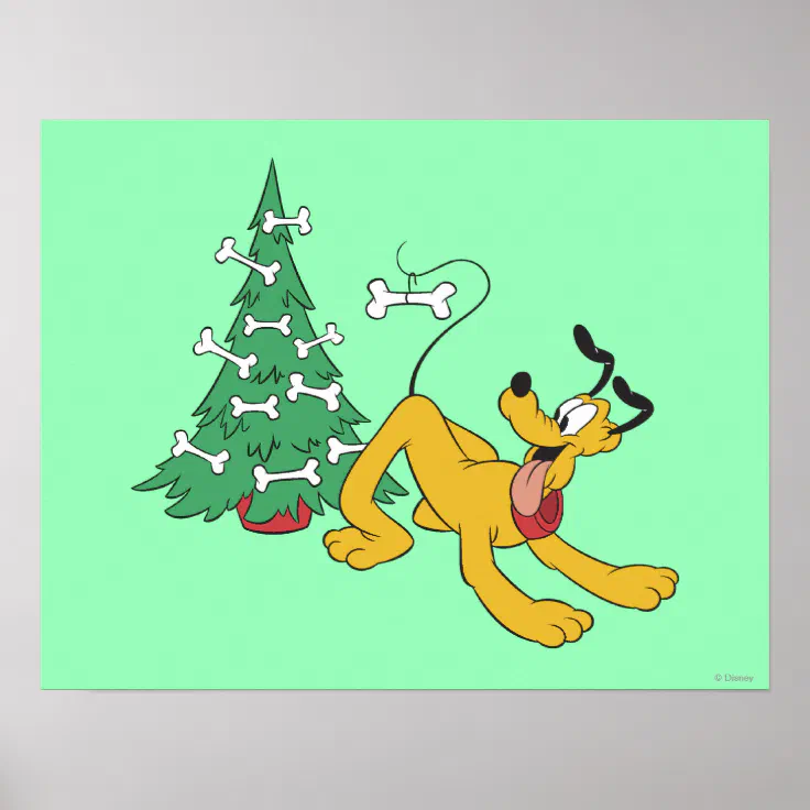 Pluto at Christmas Poster | Zazzle