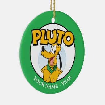 Pluto | Cartoon With Name Add Your Name Ceramic Ornament | Zazzle