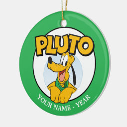 Pluto | Cartoon With Name Add Your Name Ceramic Ornament | Zazzle