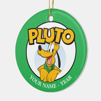 Pluto | Cartoon With Name Add Your Name Ceramic Ornament | Zazzle