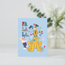 Pluto | Fa La La Holiday Postcard | Zazzle